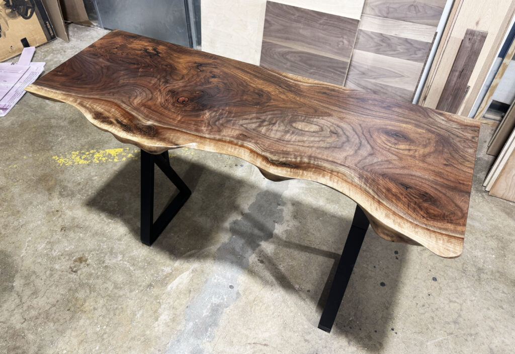 Solid Live Edge Walnut Hallway Table - Chagrin Valley Custom Furniture